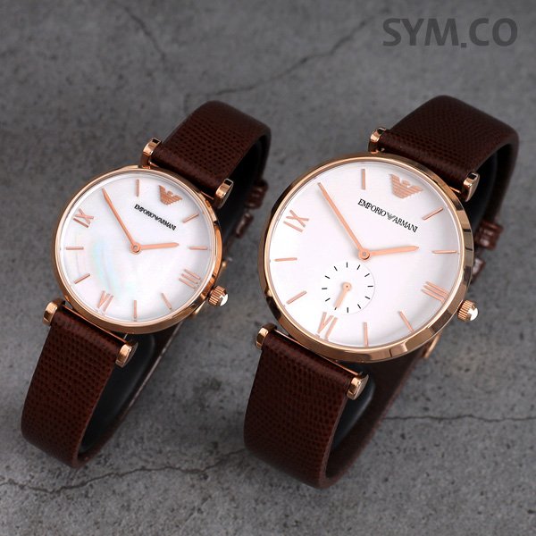 알마니 공용 커플 클래식 가죽 시계 AR9042 - SSG.COM