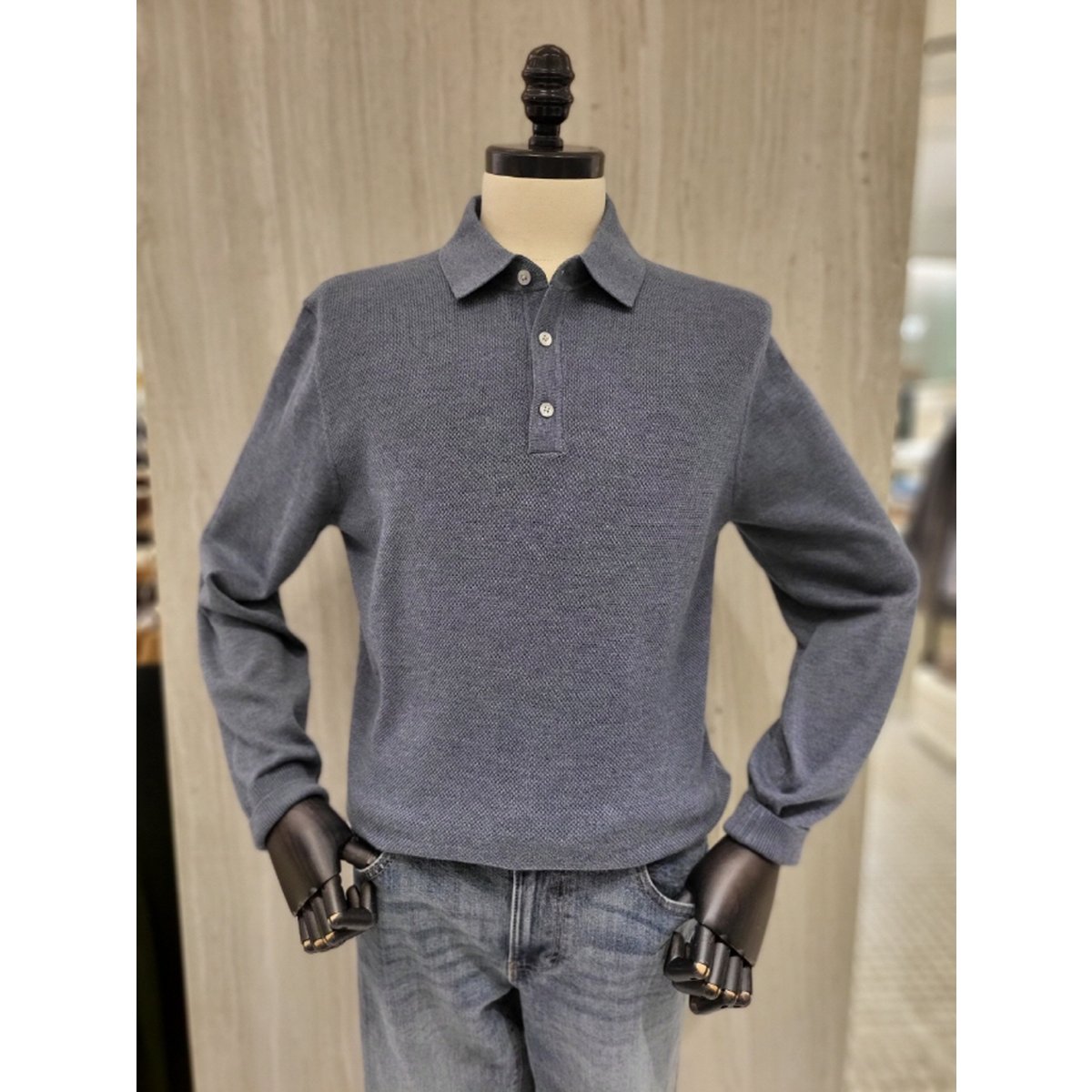 2024FW 남성 울혼방 조직감 카라 스웨터 ZPE 4ET1504 BL - SSG.COM