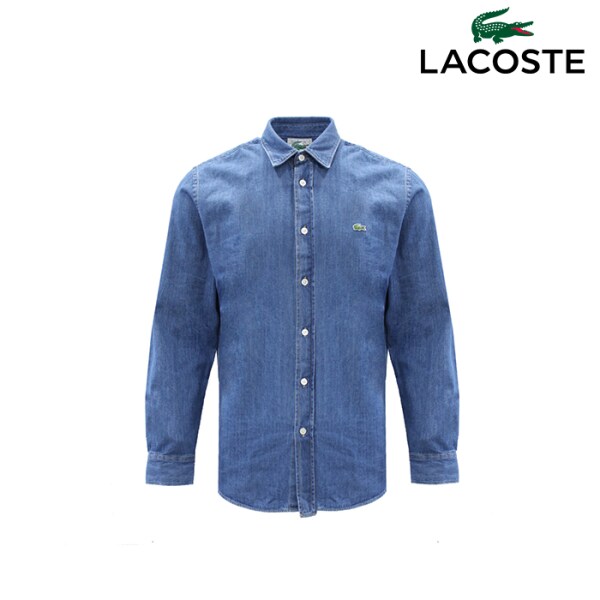 LACOSTE 남성 레귤러 핏 클래식 코튼 데님 셔츠CH7637_DM - SSG.COM