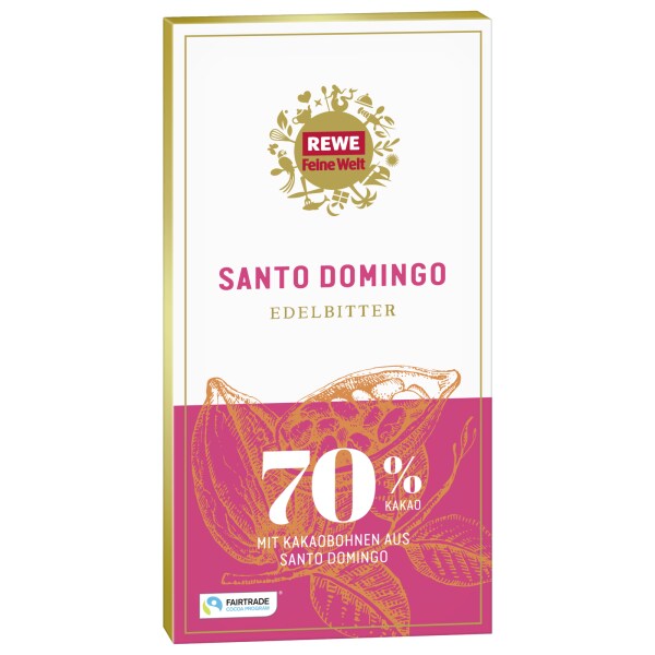 독일 REWE 레베 파인 월드 산토도밍고 70% 다크초콜릿카카오 80g - SSG.COM