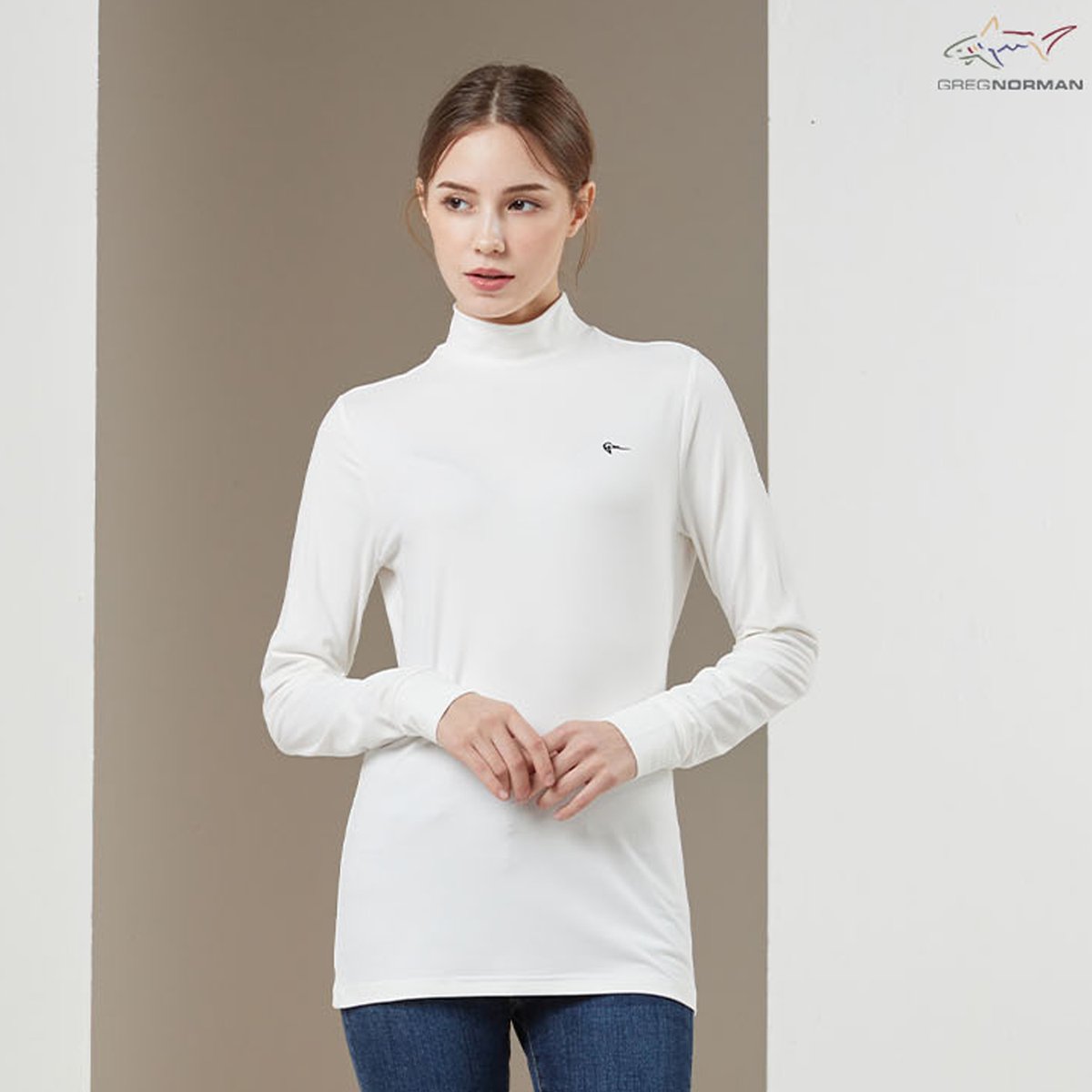 그렉노먼 여성 싱글오가닉 기모티셔츠 (아이보리)_HWG20-TS302 - SSG.COM