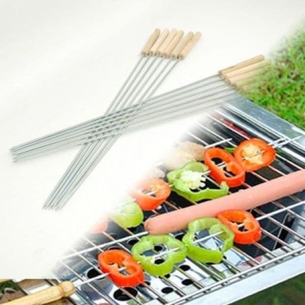 공구팜 WOLVES 나무손잡이 BBQ꼬치세트 41CM 12PCS X ( 2매입 ) - SSG.COM