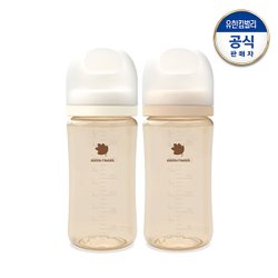 그린핑거 베베그로우 PPSU 젖병 트윈팩 크림베이지 280ml(노꼭지) - SSG.COM