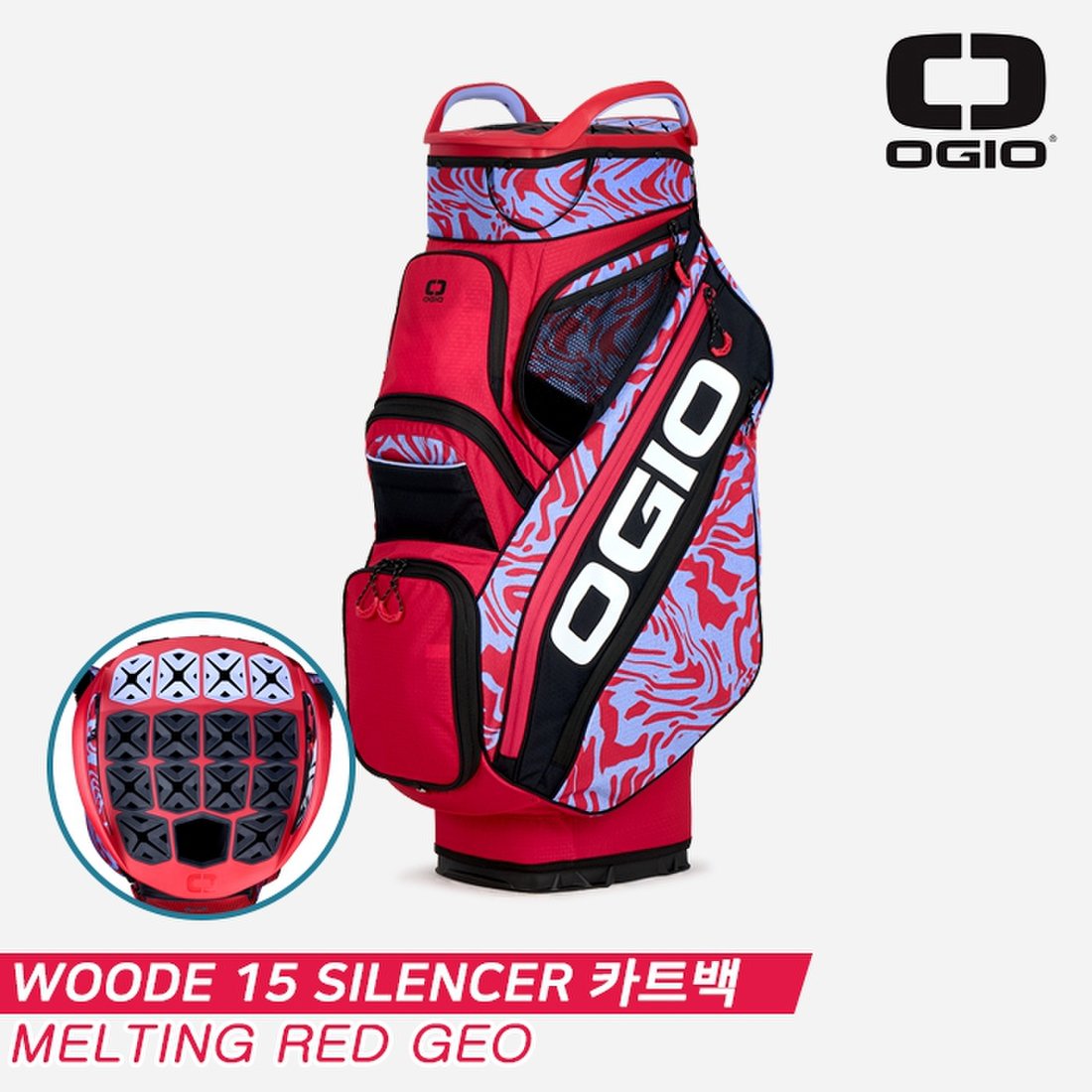 2023 오지오 우드E 15 사일런서(WOODE 15 SILENCER) 15WAY 카트백[MELTING RED GEO][남여공용 ...