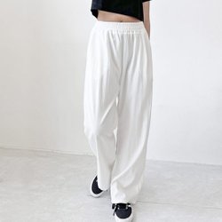 [sado]여성 폴리린넨혼방 일자와이드바지 여름 밴딩팬츠 77까지 L100W - SSG.COM