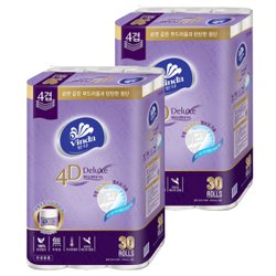 빈다 4D Deluxe 4겹 엠보싱 화장지 23m 30롤 2팩 - SSG.COM