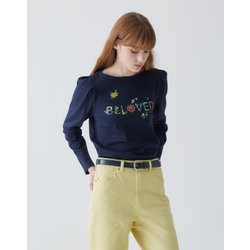 [22FW] 네이비 면 그래픽 퍼프 긴팔 티셔츠 HSTS2C801N2 - SSG.COM