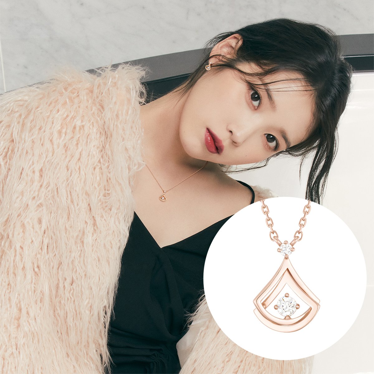 [아이유 PICK] MARIEBEL 14K 다이아 목걸이 (JJMBND2BF544R4420) - SSG.COM