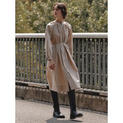 [COTTON] Shirring Belted Cotton Dress - SSG.COM