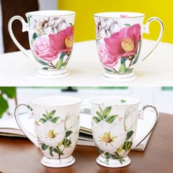 럭셔리 플라워 둥근 머그 2p - SSG.COM