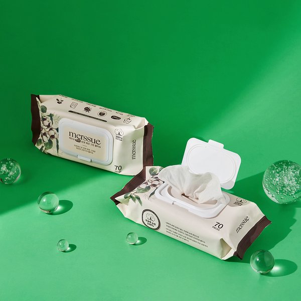 메르슈 무표백 순면 에코그린 아기물티슈 70매x10개입 - SSG.COM