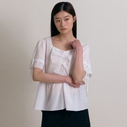 Shirring Blouse (White) - SSG.COM