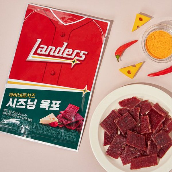 [SSG랜더스] 하바네로치즈 시즈닝 육포 44g (육포 40g + 시즈닝 4g) - SSG.COM