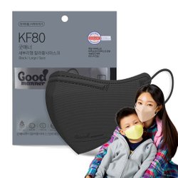 2D새부리형 KF80마스크 굿매너컬러 대형 블랙 50매 - SSG.COM