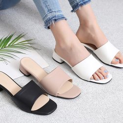 베리슈 255~265mm 빅사이즈 뮬슬리퍼 미들힐 슬리퍼 - SSG.COM