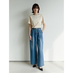 RTS ONE TUCK WIDE DENIM MID BLUE - SSG.COM