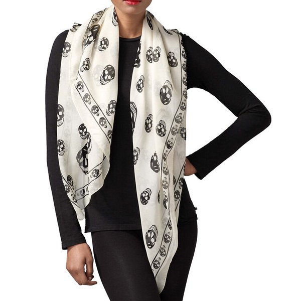 Alexander McQueen Classic Silk Chiffon Skull Scarf 110640 4Q010 9260 ...