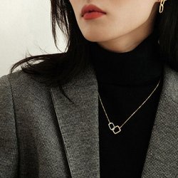 네모 사슬 펜던트 925 14k 도금 은 목걸이_IH - SSG.COM