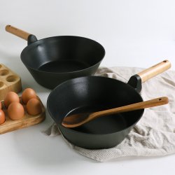 엘크 우드핸들 인덕션 튀김팬, 웍 2size - SSG.COM