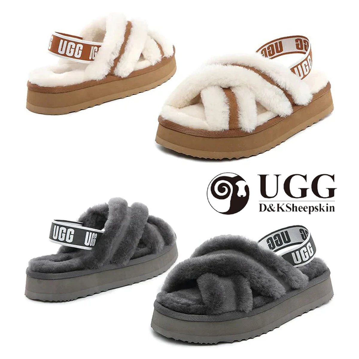 호주어그 DK어그 24FW 다피 플랫폼 밴딩 양털 슬리퍼 DK090 - SSG.COM
