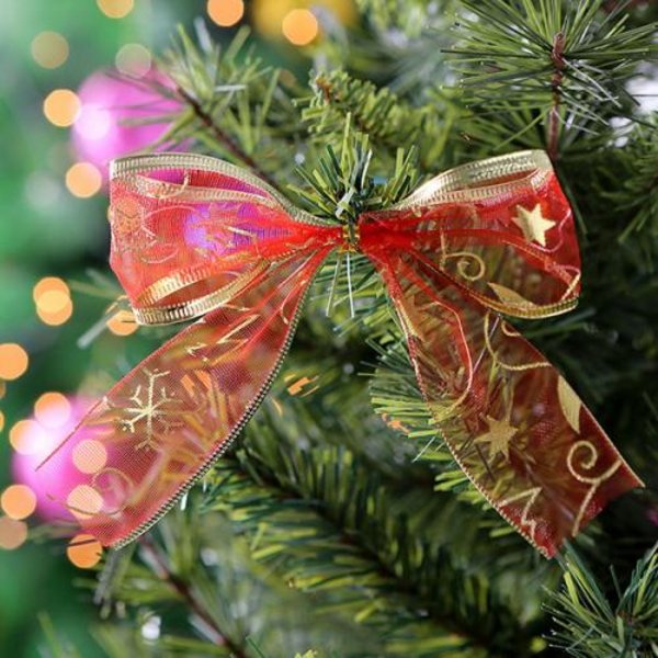 [크리스마스장식]스칼렛 매쉬리본 6P - SSG.COM