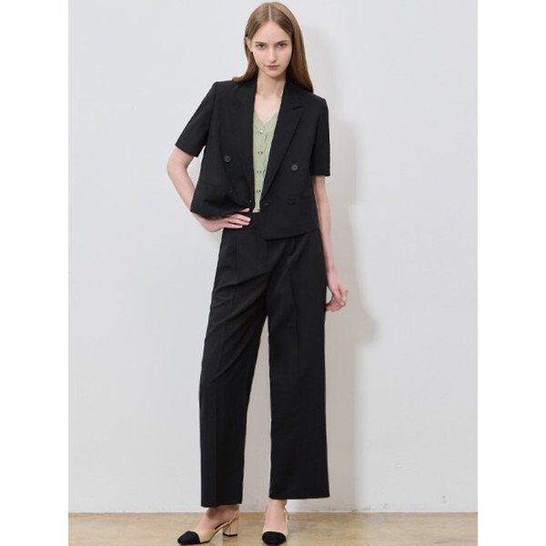 [패플단독]2SET (LIST)] 크롭 반팔 재킷+원턱 와이드 팬츠 2종세트 (택가격376000원) - SSG.COM